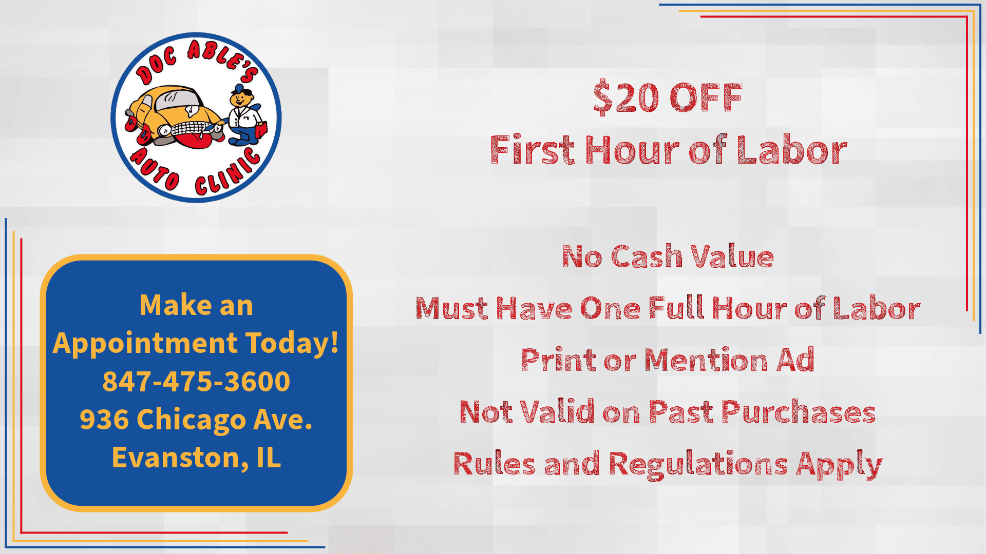 View Our Specials & Coupons | Doc Able's Auto Clinic
